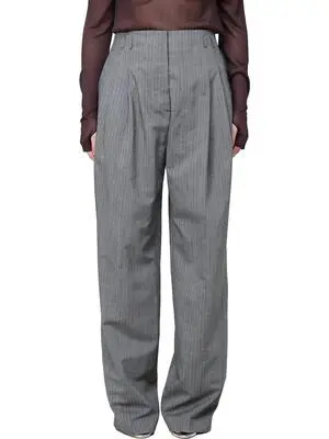 Alberta Ferretti High-waisted Chevron Wool-blend Palazzo Trousers - Multicolor
