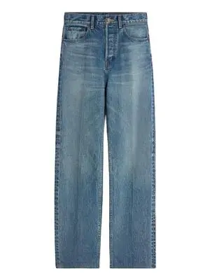 Celine High-rise Straight Leg Jeans - Navy