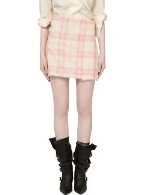 VIVIENNE WESTWOOD Vivienne Westwood Pleated Check Wool-Blend Mini Skirt