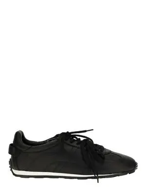 Dsquared2 Low-top Calf Leather Sneakers With Serrated Sole - Black