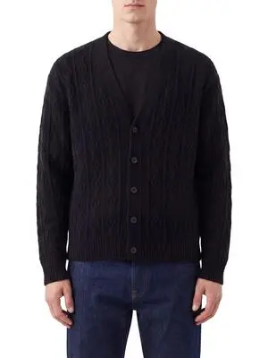 THE ROW Pure Cashmere V-neck Cardigan - Black