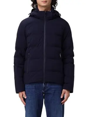 Paul & Shark Short Puffer Jacket In Water-repellent Technical Fabric With Hood - Blue