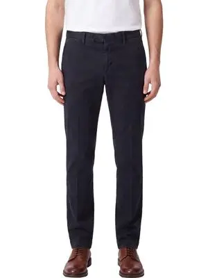 PT TORINO Pleated Slim Fit Stretch Cotton Chino Trousers - Blue
