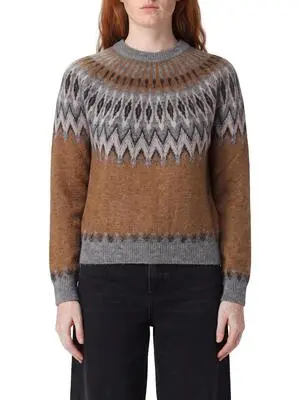 ROBERTO COLLINA Roberto Collina Slim Fit Alpaca Blend Sweater With Ethnic Pattern Camel