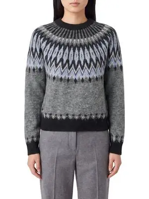 ROBERTO COLLINA Geometric Print Jumper - Grey