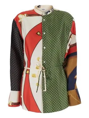Celine Celine Printed Silk Shirt Multicolor