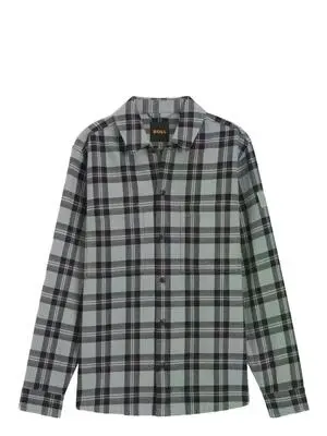 BOSS Oversized-fit Shirt In Checked Cotton