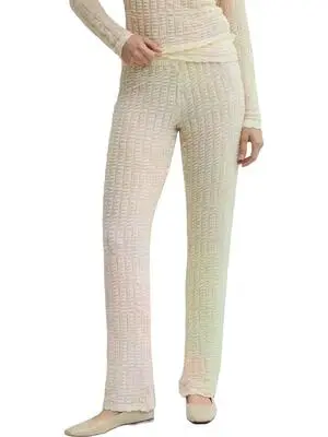 RÉSUMÉ Seersucker-effect Straight-leg Trousers - Neutrals