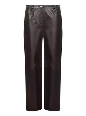 LOULOU DE SAISON LouLou De Saison Dark Brown Leather Trousers