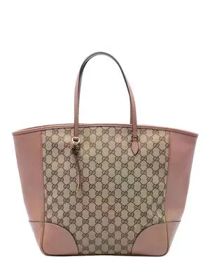 Gucci Gg Canvas And Leather Bree Tote Bag - Neutrals
