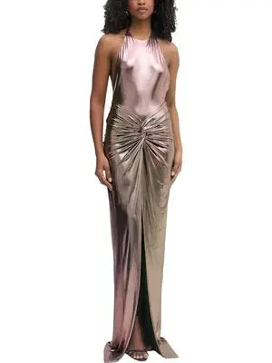 Retrofete Retrofete Anida Halterneck Maxi Dress Pink
