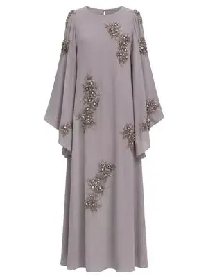 LOODYANA Embroidered Maxi Dress With Cape Sleeves