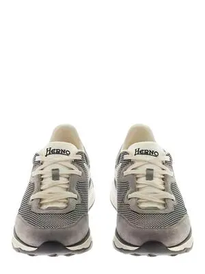 Herno Maggiore Suede-panelled Sneakers - Grey