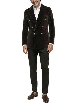 FRANZESE COLLECTION Oscar-winning Red Carpet Double-breasted Blazer - Brown