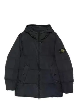 Stone Island 4100037 Crinkle Reps Ny Hooded Anorak - Blue
