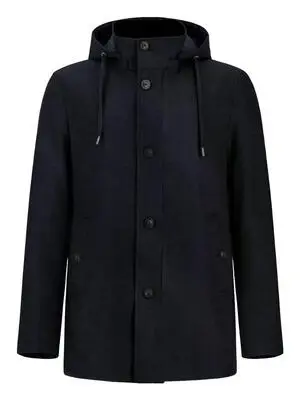 Herno Wool-blend Hooded Parka - Blue