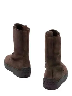 TOD'S Suede Winter Gommino Ankle Boots - Brown