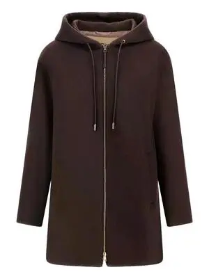 Herno Sable-effect Hooded Jacket - Brown