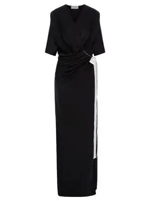 V:PM ATELIER Samantha Draped Maxi Dress - Black