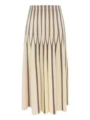 Zimmermann Valiant Striped Midi Skirt - Neutrals