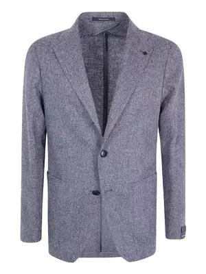Tagliatore Montecarlo Herringbone-weave Notched-lapels Blazer - Grey