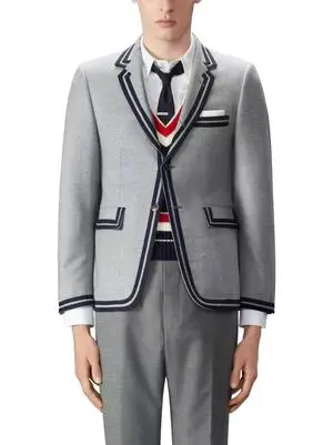 Thom Browne Wool Flannel Cricketing Sportcoat - Grey