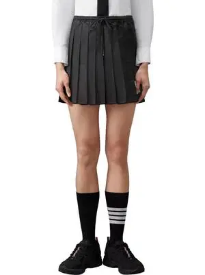 Thom Browne Ripstop Pleated Mini Skirt - Black