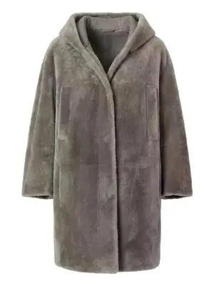Peserico Reversible Hooded Coat - Grey