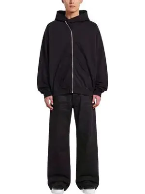 Rick Owens Mountain Asymmetric Zip-up Hoodie - Black