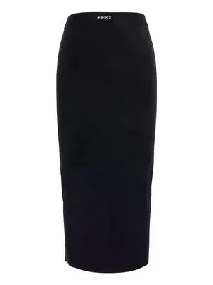 Pinko Ribbed Knit Midi Skirt - Black