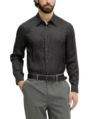 Armani Exchange Logo-print Long-sleeved Shirt - Black