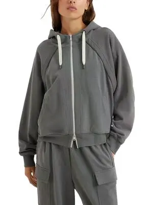 BRUNELLO CUCINELLI Monili Cotton Zip-Up Hoodie