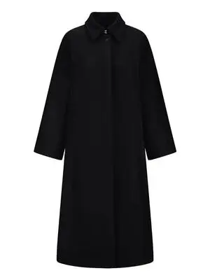 Herno Single-breasted Raglan Sleeve Coat - Black