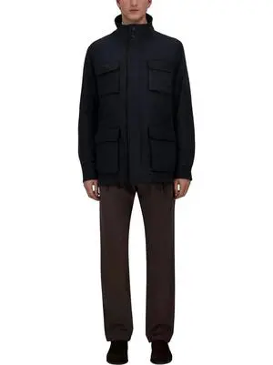 Herno Relaxed-fit Padded Jacket With High Collar - Blue
