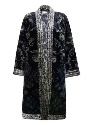 PIERRE-LOUIS MASCIA Floral Print Quilted Coat - Black