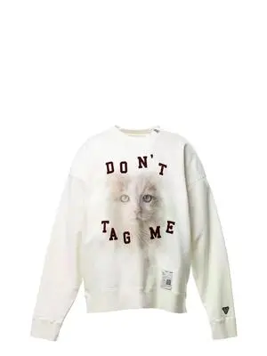 Mihara Yasuhiro Cat Graphic Crewneck Sweatshirt - Neutrals