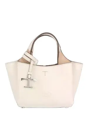 TOD'S Tod's Calfskin Leather Handheld Bag With T Timeless Pendant