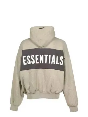 ESSENTIALS Panelled Logo Hoodie - Grey