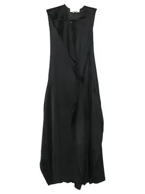 LITKOVSKA Sleeveless Midi Dress With Draped Detail - Black