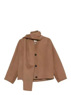 MAX MARA S Max Mara Scarf-Detail Button-Up Jacket