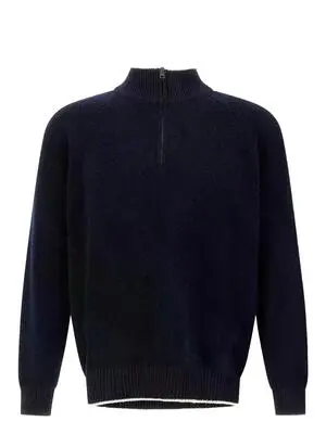 Herno Bouclé Half-zip Sweater - Blue