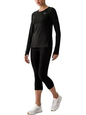 PUMA Run Cloudspun Logo-print Long Sleeve T-shirt - Black