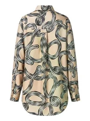 Loewe Anagram Print Relaxed Fit Shirt - Neutrals