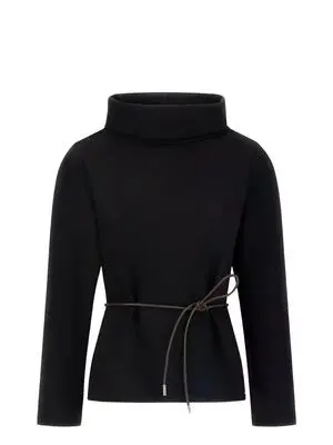 Herno Belted High-neck Hoodie - Black