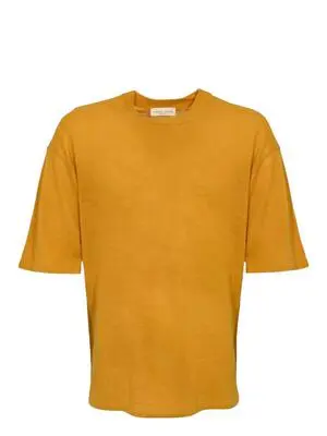 ROBERTO COLLINA Linen T-shirt - Orange