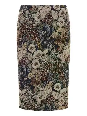 Herno Floral Jacquard Midi Skirt - Neutrals