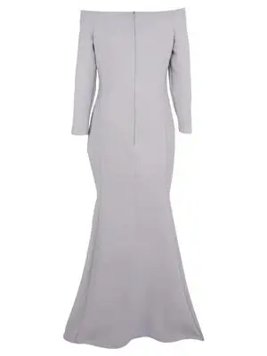 LOODYANA Embellished Off-shoulder Maxi Dress - Grey