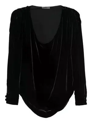 THE ROW Esteban Velvet Blouse - Black