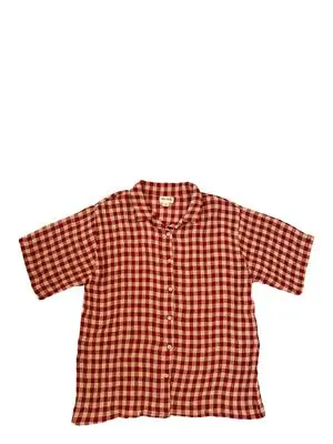 Pink Haley Vanessa Linen Gingham Shirt - Red