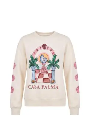 PALM COLLECTIVE La Terraza Fleece Sweater - White